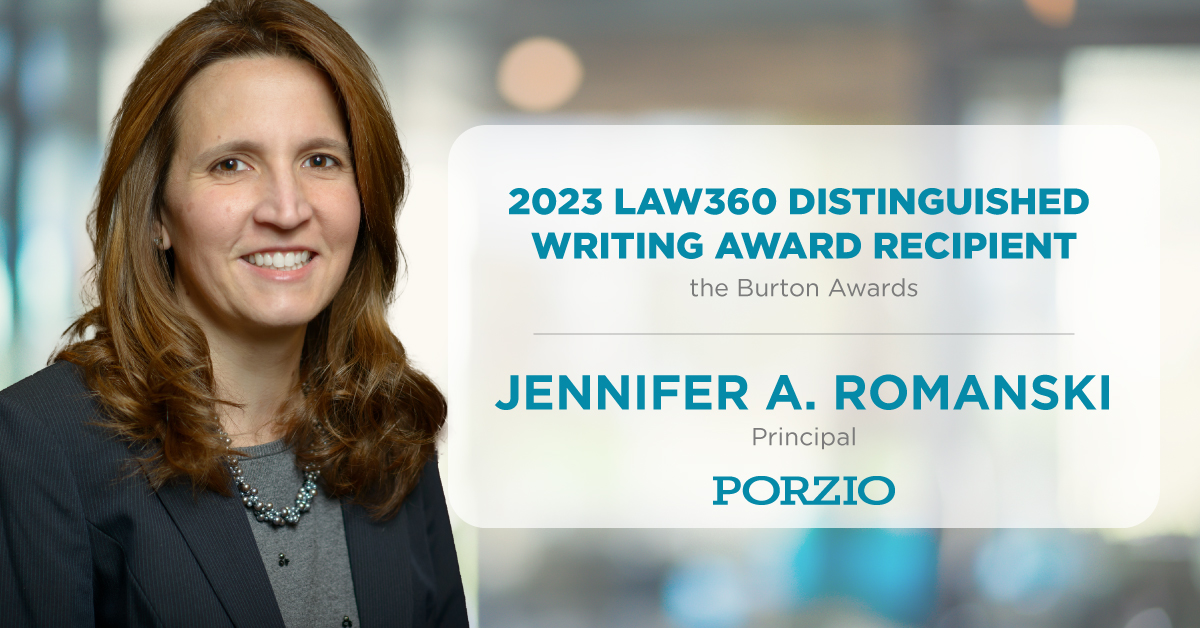 Porzio, Bromberg & Newman Principal Jennifer Romanski Wins Law360 ...