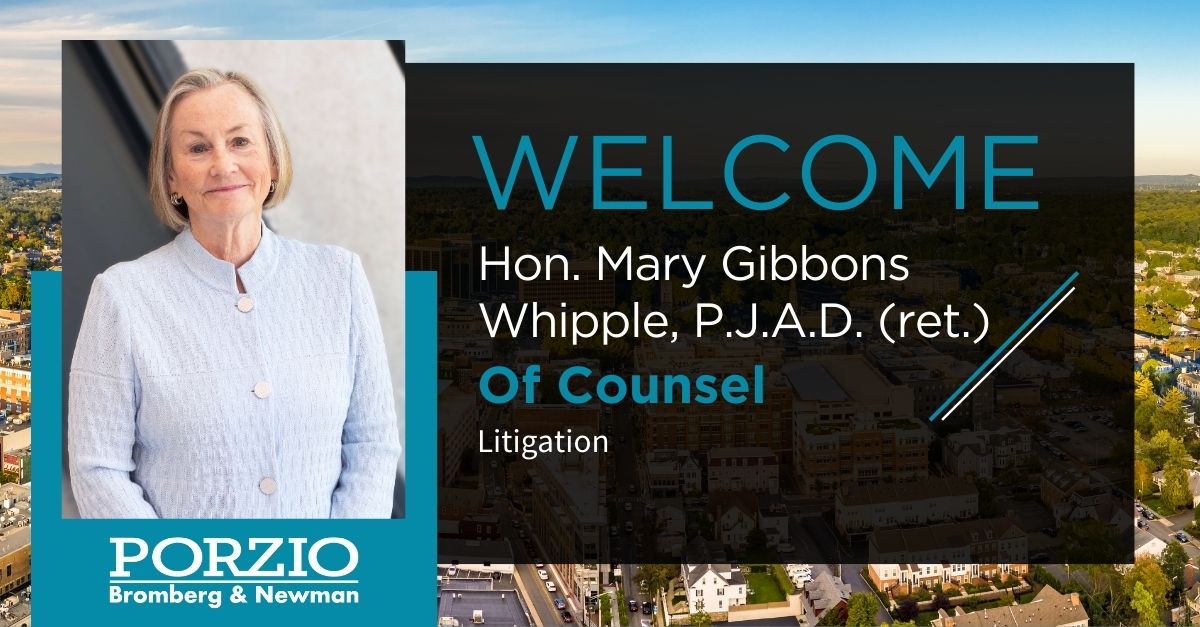 Former Appellate Division Judge Mary Gibbons Whipple Joins Porzio ...